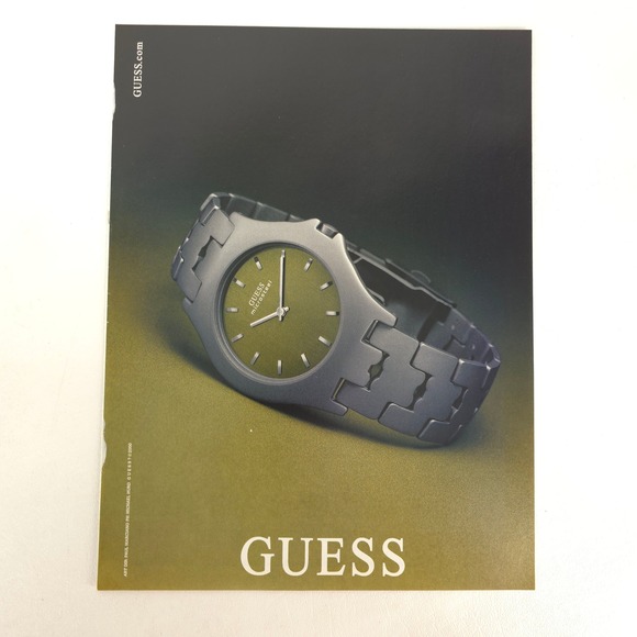 Guess | Art | Vintage Guess Microsteel Wristwatch Print Ad Y2k Watch ...